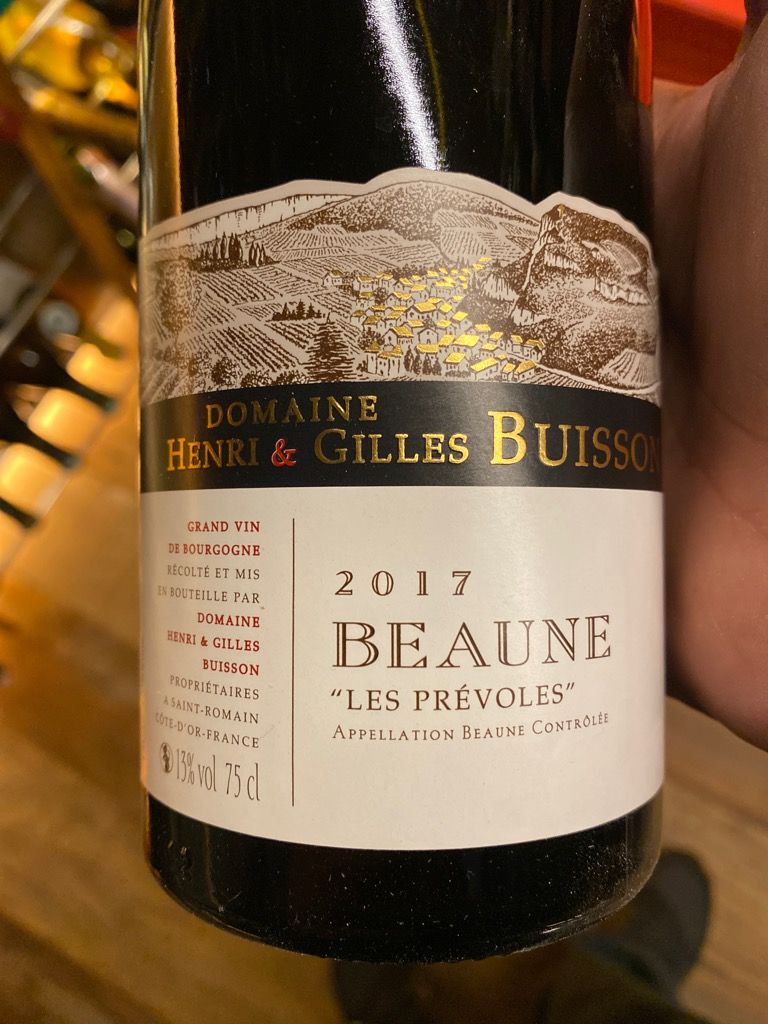 2017 Henri et Gilles Buisson Beaune Les Prévoles, France, Burgundy ...