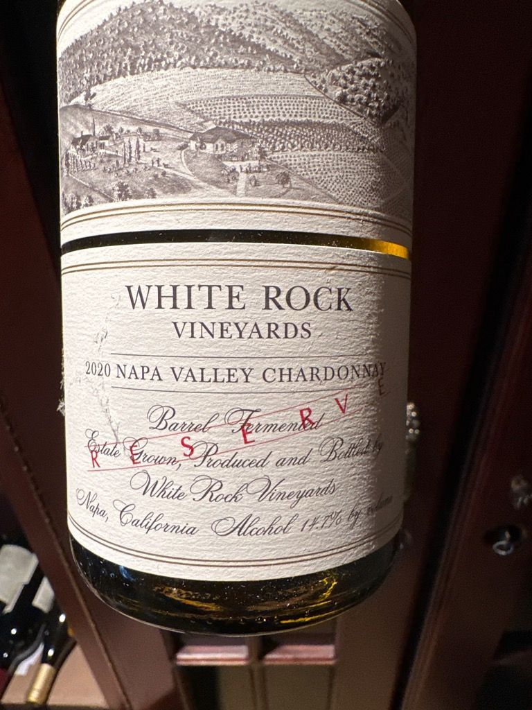 2020 White Rock Vineyards Chardonnay Reserve, USA, California, Napa ...