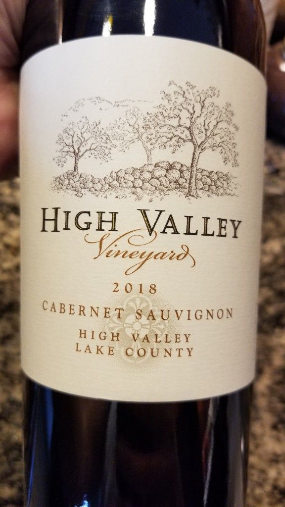 2018 High Valley Vineyard Cabernet Sauvignon, USA, California, North ...