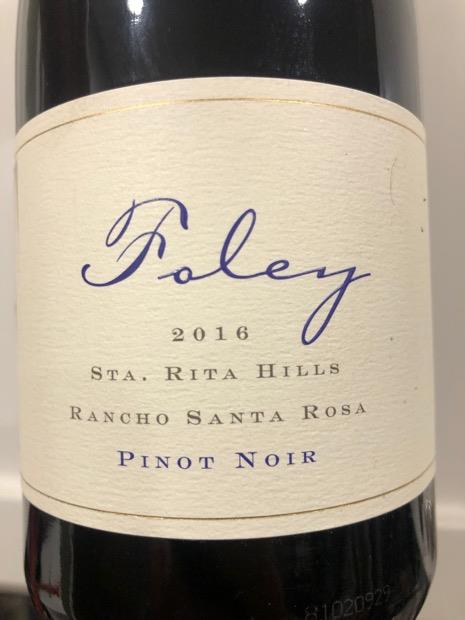 2016 Foley Estates Pinot Noir Rancho Santa Rosa, USA, California ...