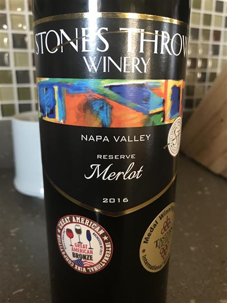 2017 Stone's Throw Winery Merlot Old Vine Reserve Truchard Vineyard ...