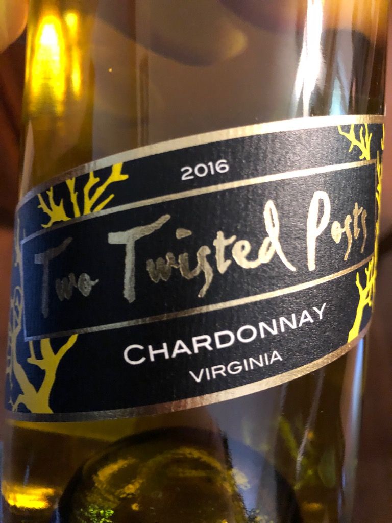 2016 Two Twisted Posts Chardonnay, USA, Virginia, Northern Virginia ...