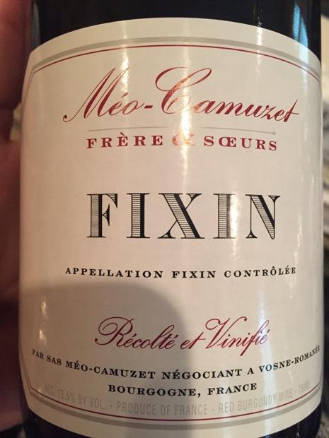 2015 Méo-Camuzet Frère et Sœurs Fixin, France, Burgundy, Côte de Nuits ...