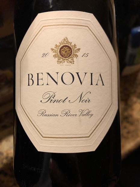 2015 Benovia Pinot Noir Bella Una, USA, California, Sonoma County ...