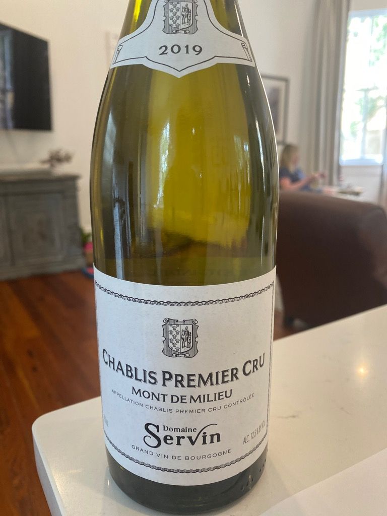 2019 Domaine Servin Chablis 1er Cru Mont de Milieu, France, Burgundy ...