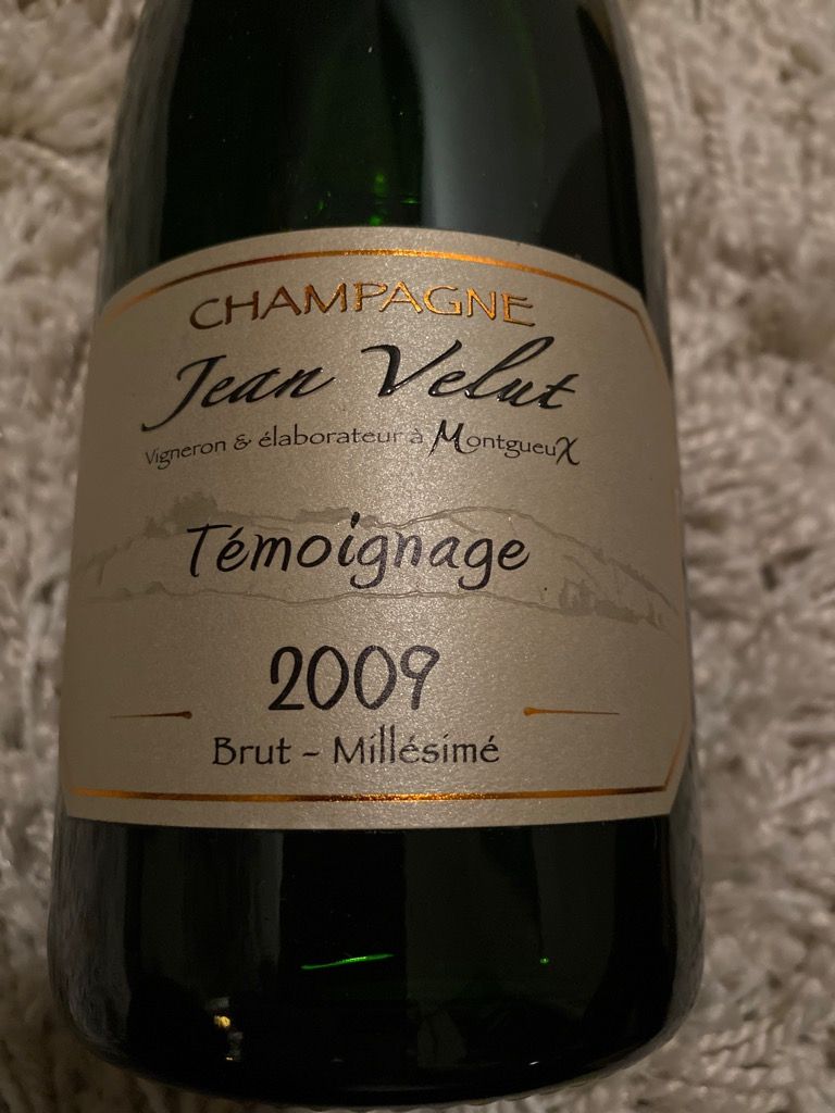 2010 Jean Velut Champagne Cuvée Millésimée Témoignage, France ...