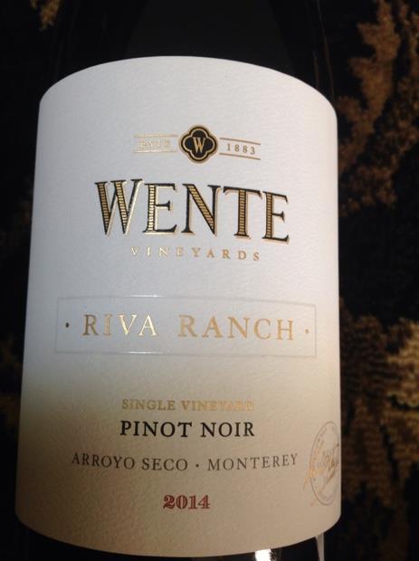 2014 Wente Vineyards Pinot Noir Single Vineyard Riva Ranch, USA ...