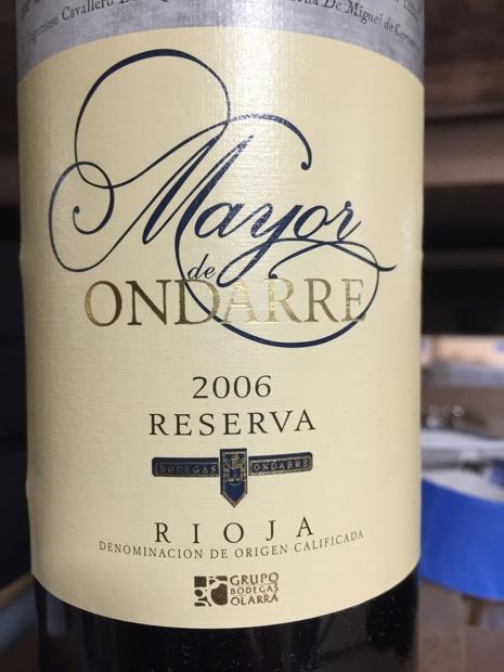 2006 Bodegas Ondarre Rioja Mayor de Ondarre Reserva, Spain, La Rioja ...