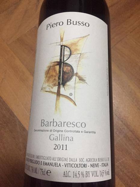 2011 Piero Busso Barbaresco Gallina, Italy, Piedmont, Langhe ...