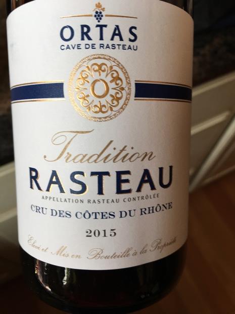2015 Ortas / Cave de Rasteau Rasteau Tradition, France, Rhône, Southern ...