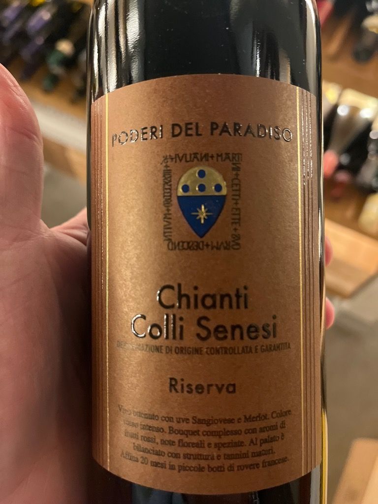 2022 Poderi del Paradiso Chianti Colli Senesi Riserva, Italy, Tuscany ...