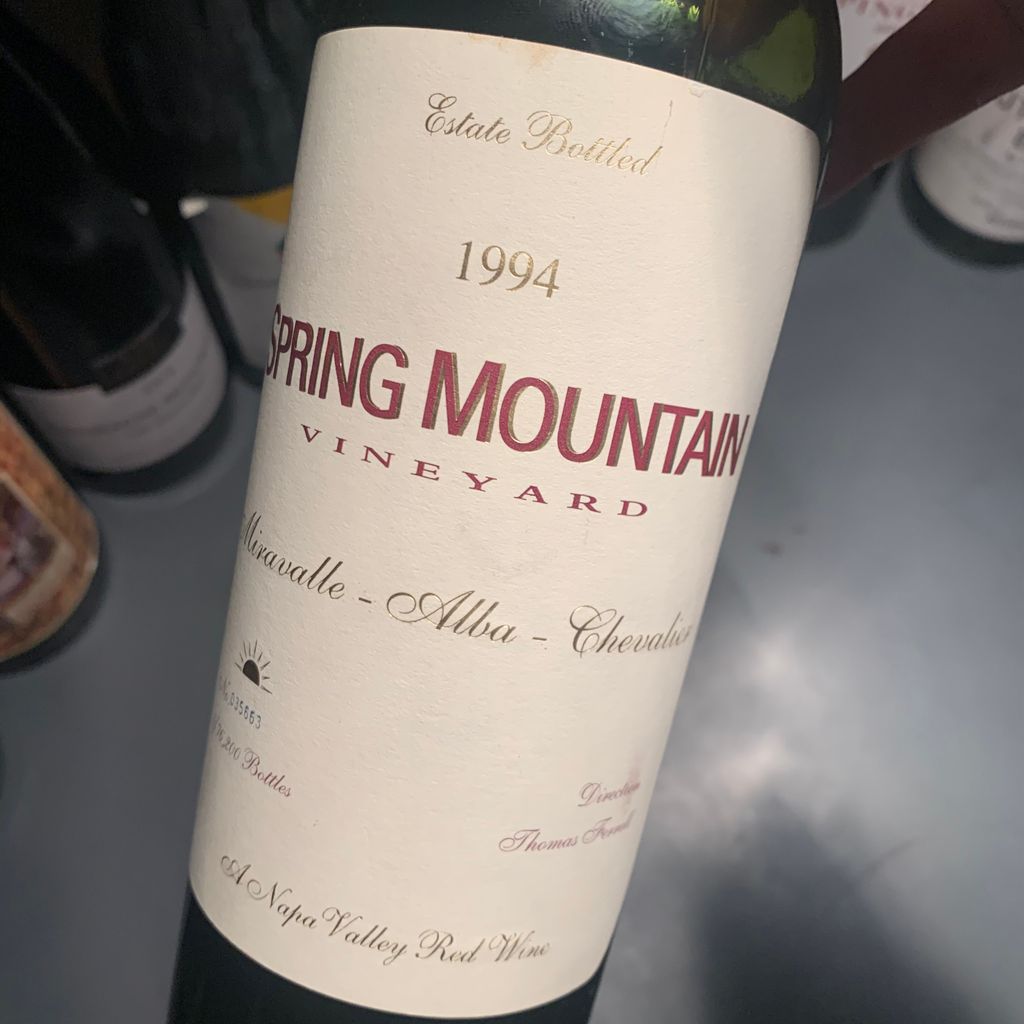 1994 Spring Mountain Vineyard Napa Valley Red Wine, USA, California ...