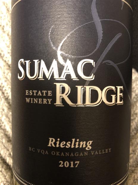 2017 Sumac Ridge Riesling, Canada, British Columbia, Okanagan Valley ...