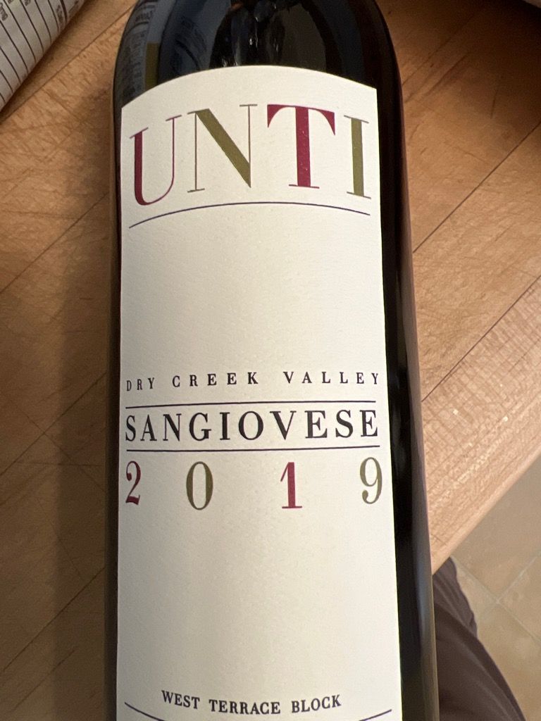 2019 Unti Vineyards Sangiovese West Terrace, USA, California, Sonoma ...