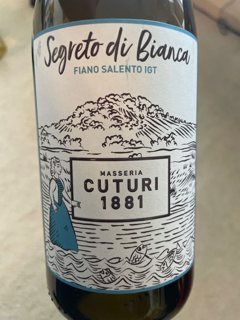 2023 Masseria Cuturi Fiano Segreto di Bianca Salento IGT, Italy, Puglia ...