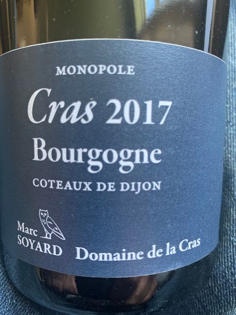 2017 Domaine de la Cras (Marc Soyard) Bourgogne Blanc Coteaux de Dijon ...