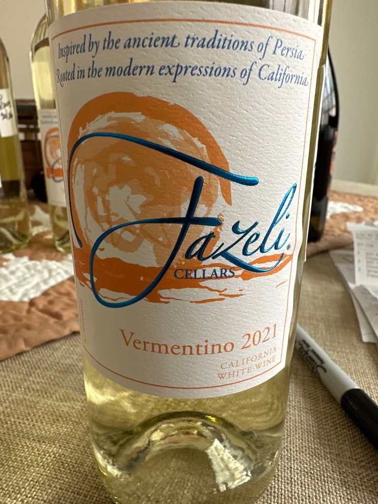 2021 Fazeli Cellars Vermentino, USA, California, South Coast, Temecula ...