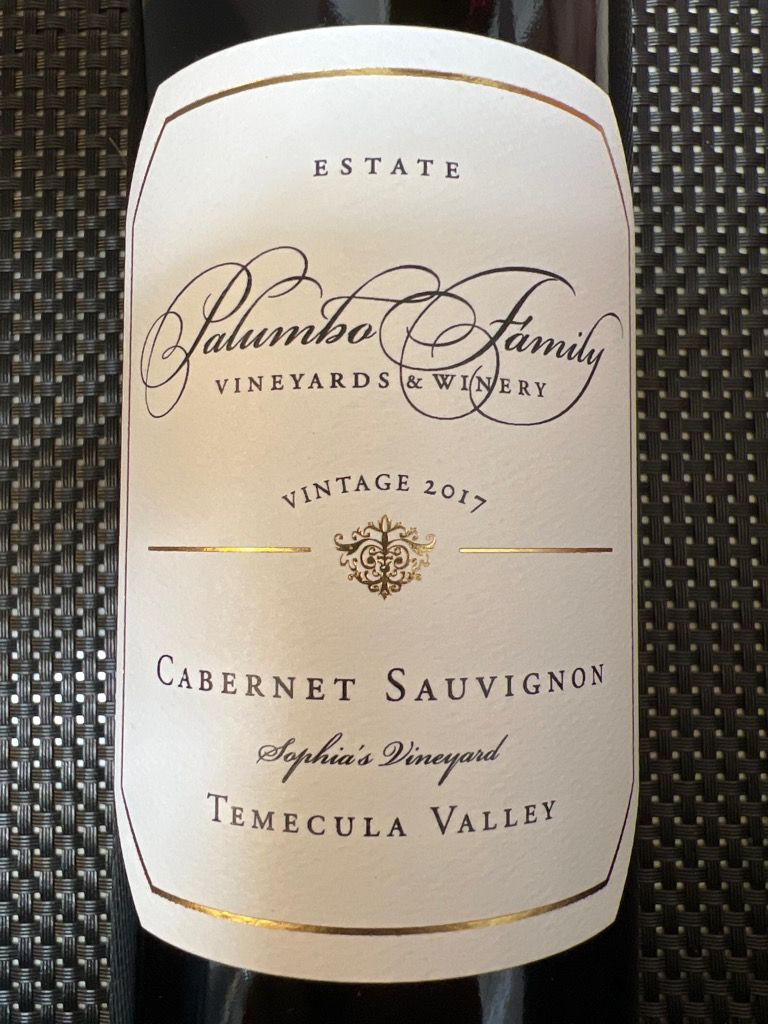2017 Palumbo Family Cabernet Sauvignon Sophia's Vineyard, USA ...