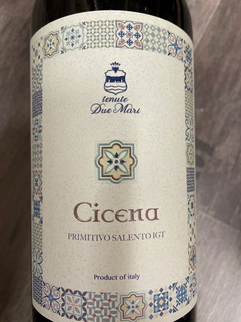 2020 Tenute Due Mari Cicena, Italy - CellarTracker