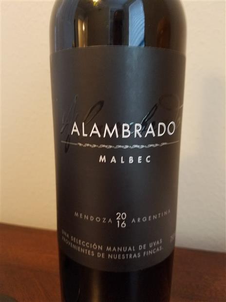 2016 Alambrado Malbec, Argentina, Mendoza - CellarTracker