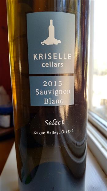 2019 Kriselle Cellars Sauvignon Blanc Select, USA, Oregon, Southern ...