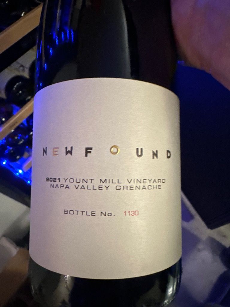 2021 Newfound Wines Grenache Yount Mill Vineyard Usa California Napa