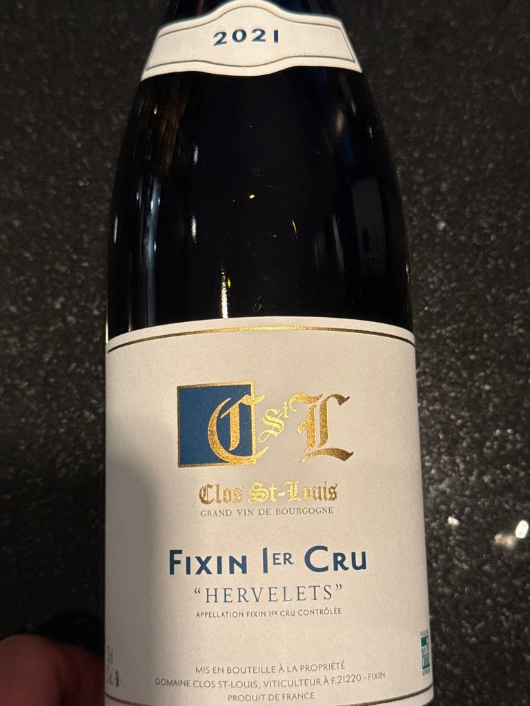2021 Domaine du Clos St-Louis Fixin 1er Cru Hervelets, France, Burgundy ...