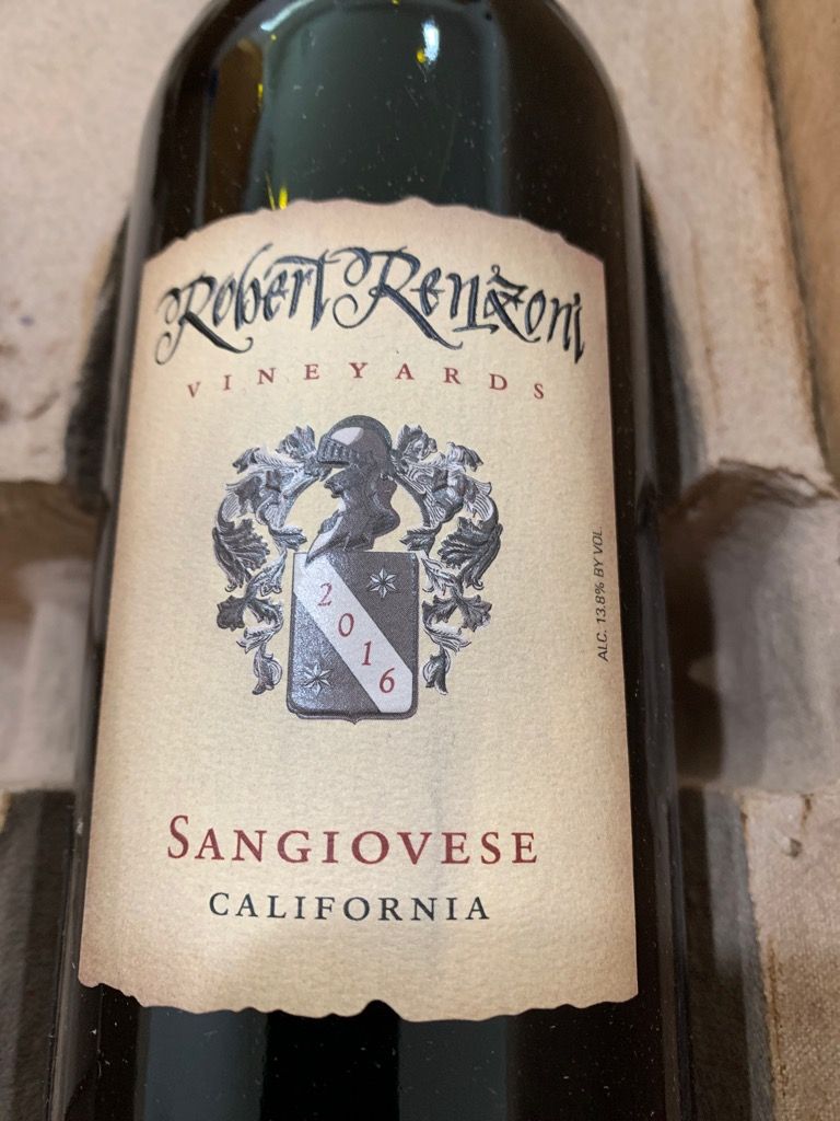 2017 Robert Renzoni Sangiovese, USA, California, South Coast, Temecula ...
