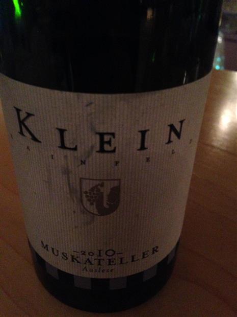 2019 Gerhard Klein Muskateller Auslese, Germany, Pfalz - CellarTracker