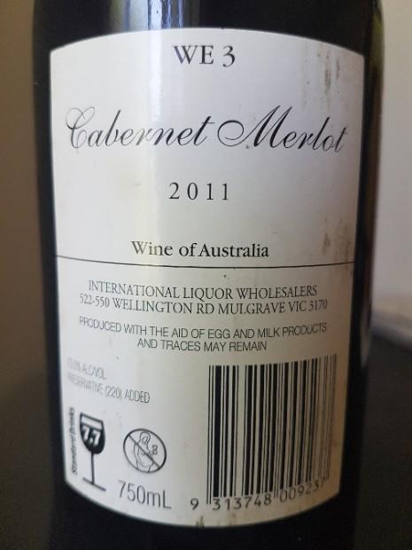 2012 Dan Murphy's Cleanskin WE3 Cabernet Merlot, Australia, South ...
