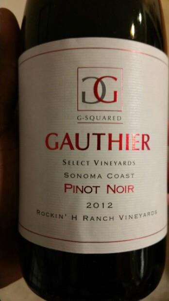 2012 Gauthier Select Vineyards Pinot Noir G-Squared Rockin' H Ranch ...