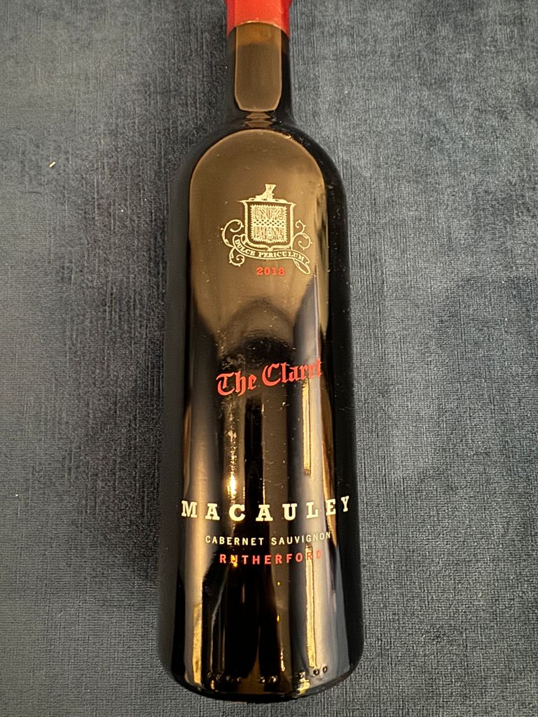 2018 Macauley Cabernet Sauvignon The Claret Rutherford, USA, California ...