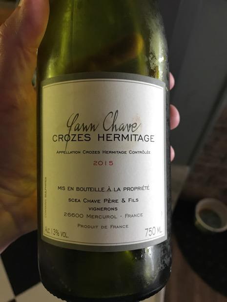 2015 Yann Chave Crozes-Hermitage Blanc, France, Rhône, Northern Rhône ...
