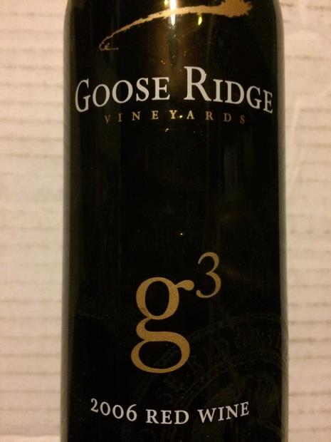2006 Goose Ridge Vineyards G3, USA, Washington, Columbia Valley ...