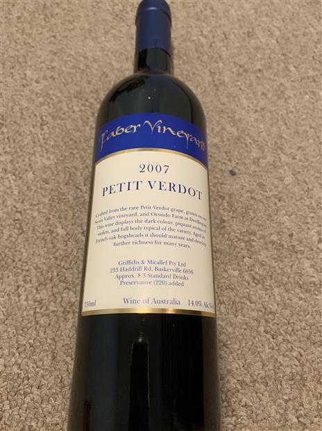 2007 Faber Vineyard Petit Verdot, Australia, Western Australia, Greater ...