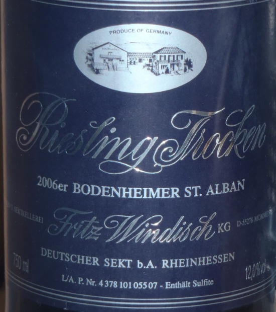 2006 Fritz Windisch Bodenheimer St. Alban Riesling trocken, Germany ...