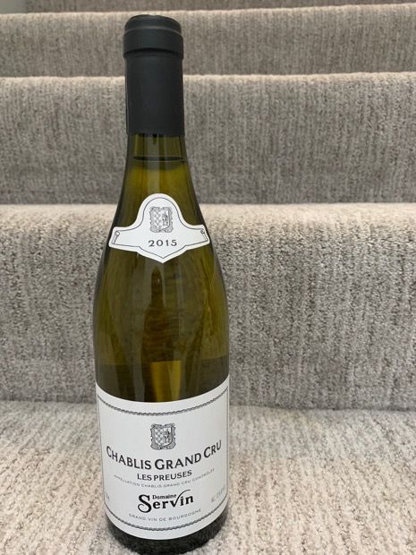 2015 Domaine Servin Chablis Grand Cru Les Preuses, France, Burgundy ...