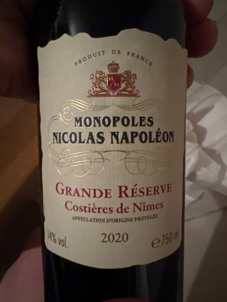2020 Monopoles Nicolas Napoleon Costières-de-Nîmes Grande Réserve ...