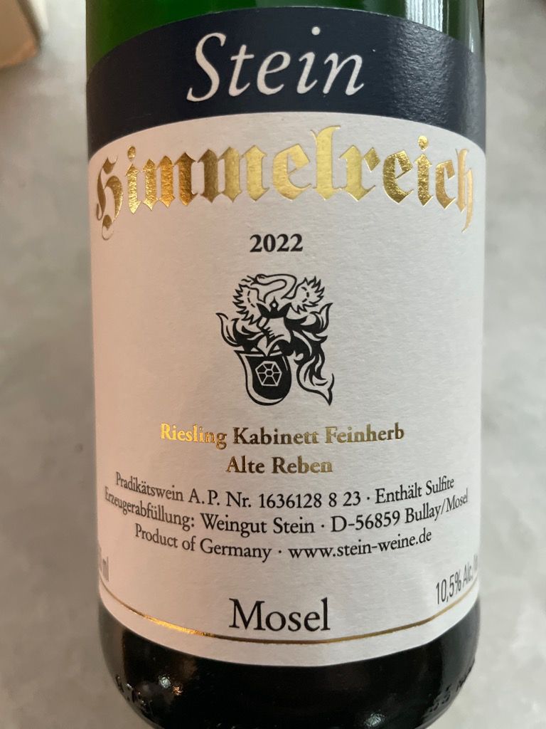 2021 Stein Himmelreich Riesling Kabinett feinherb, Germany, Mosel Saar ...