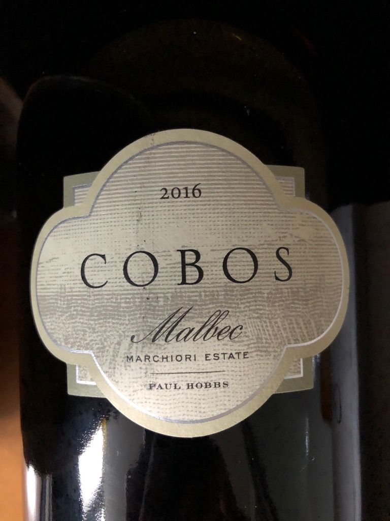 2016 Viña Cobos Malbec Marchiori Vineyard, Argentina, Mendoza, Lujan de ...