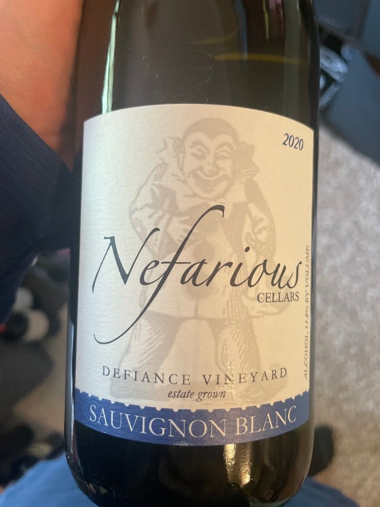 2020 Nefarious Cellars Sauvignon Blanc Defiance Vineyard, USA ...