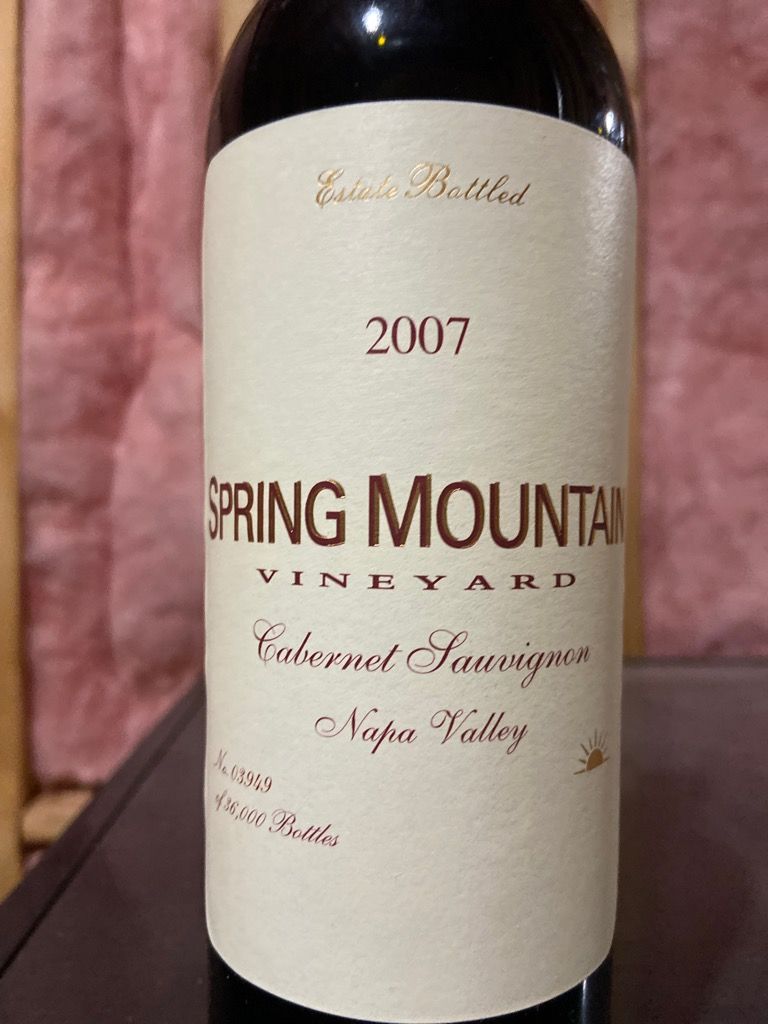 2007 Spring Mountain Vineyard Cabernet Sauvignon, USA, California, Napa ...