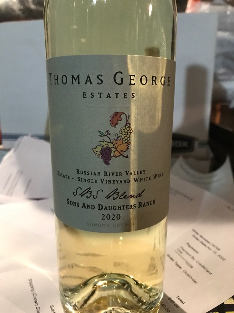 2020 Thomas George Estates SBS Blend Sons & Daughters Ranch, USA ...