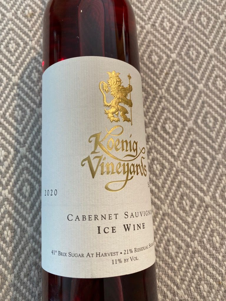 2020 Koenig Vineyards Cabernet Sauvignon Ice Wine, USA, Idaho, Snake ...