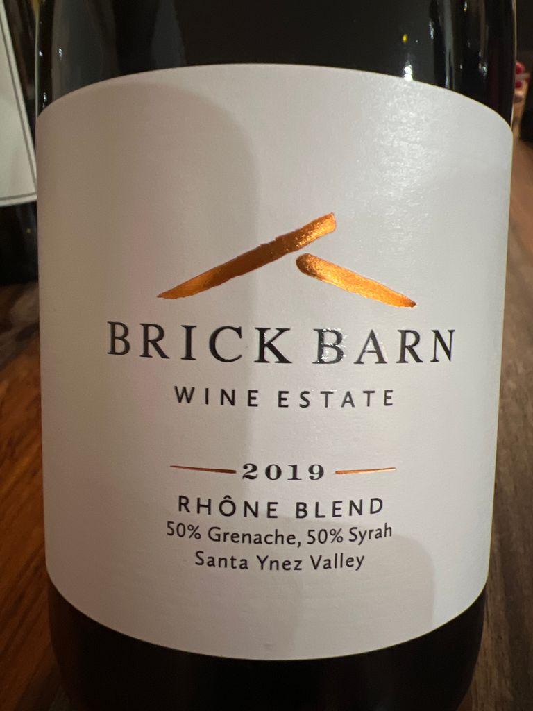2019 Brick Barn Rhône Blend, USA, California, Central Coast, Santa Ynez Valley - CellarTracker