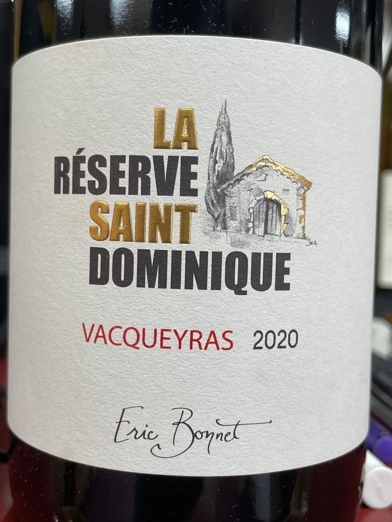 2020 La Reserve Saint Dominique Vacqueyras, France, Rhône, Southern ...