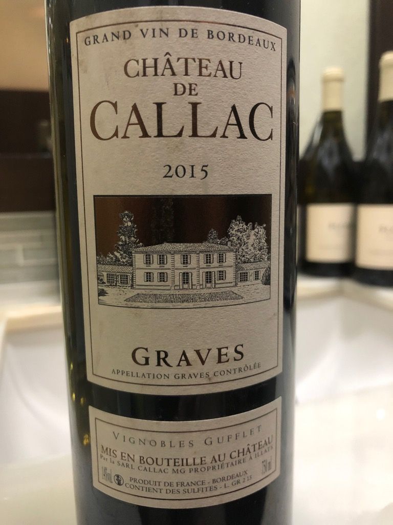 2015 Château de Callac, France, Bordeaux, Graves - CellarTracker