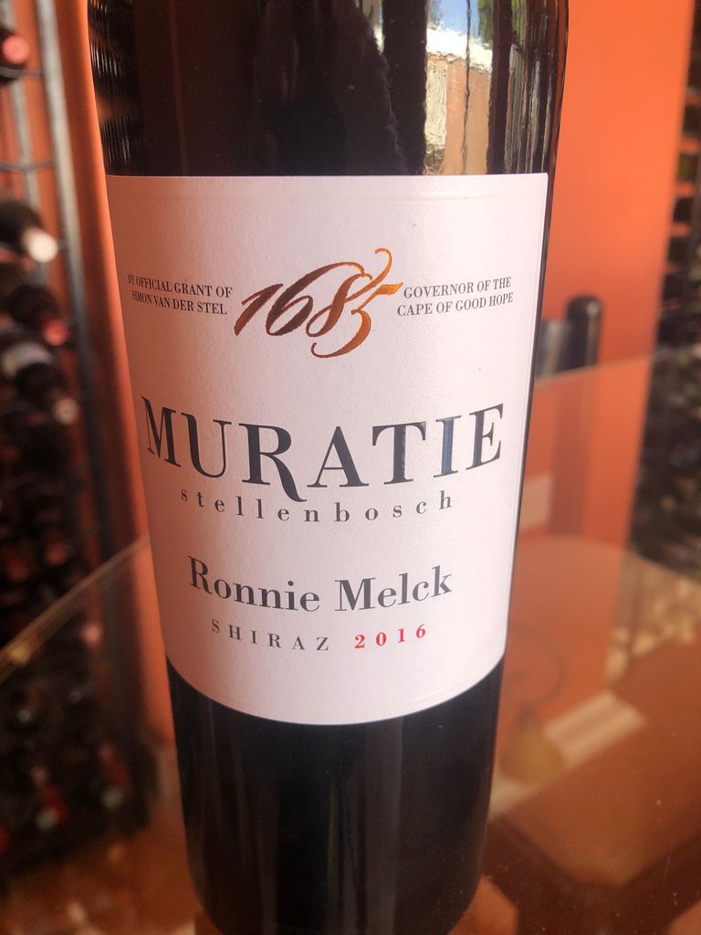 2016 Muratie Wine Estate Shiraz Ronnie Melck, South Africa, Coastal ...