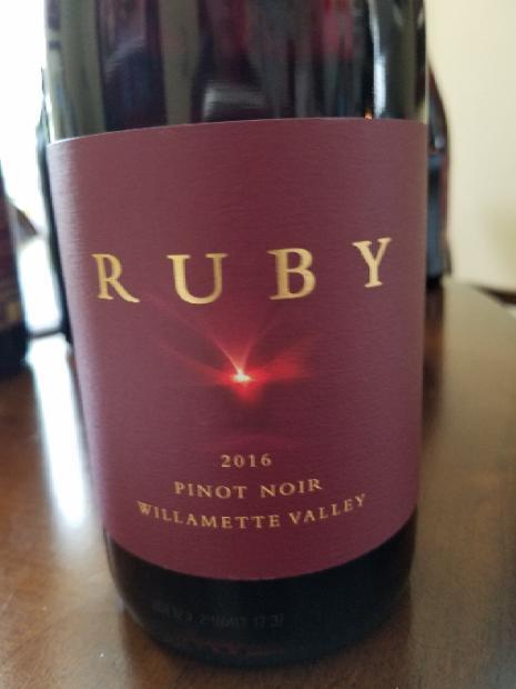 2016 Ruby Vineyard Pinot Noir Willamette Valley, USA, Oregon ...