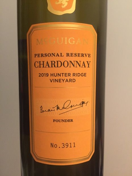 2019 McGuigan Chardonnay Personal Reserve Hunter Ridge Vineyard ...